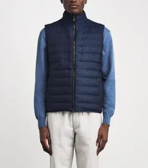 FIORONI CASHMERE Down Linen Reversible Gilet