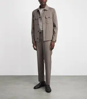 Corneliani Water-repellent Techwool Overshirt - Beige