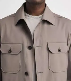 Corneliani Water-repellent Techwool Overshirt - Beige