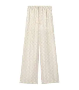 Burberry Silk Equestrian Knight Trousers - White