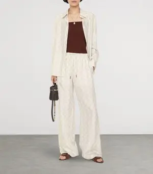 Burberry Silk Equestrian Knight Trousers - White