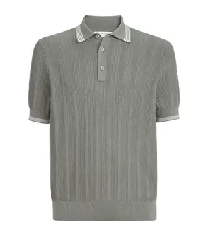 Brunello Cucinelli Cotton Rib-knit Polo Shirt