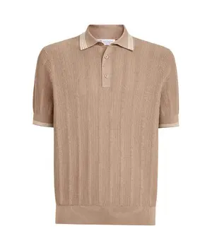 Brunello Cucinelli Cotton Rib-knit Polo Shirt