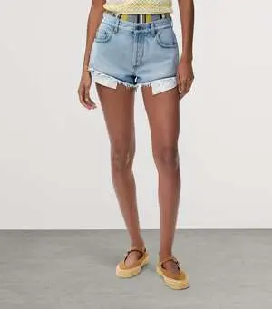 Loewe X Paula's Ibiza Anagram Denim Shorts