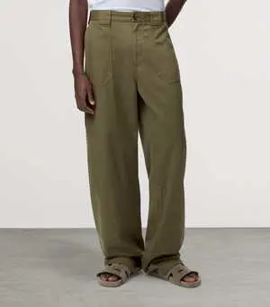 Loewe X Paula's Ibiza Cotton Straight Trousers - Green
