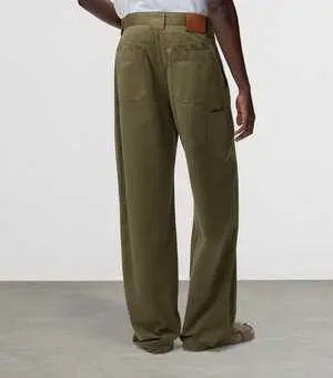 Loewe X Paula's Ibiza Cotton Straight Trousers - Green