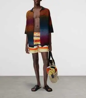 Loewe X Paula’s Ibiza Striped Swim Shorts - Orange