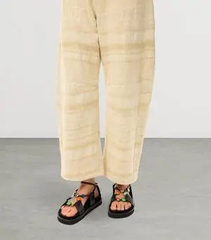 Loewe X Paula's Ibiza Pebble Beaded Sandals - Brown