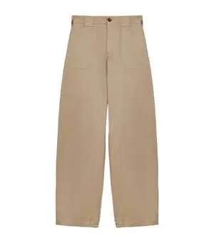 Loewe X Paula's Ibiza Cotton Straight Trousers - Beige