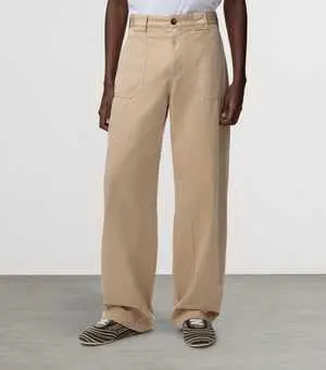 Loewe X Paula's Ibiza Cotton Straight Trousers - Beige