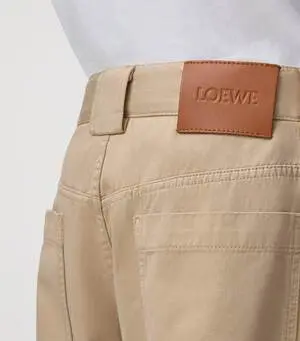 Loewe X Paula's Ibiza Cotton Straight Trousers - Beige