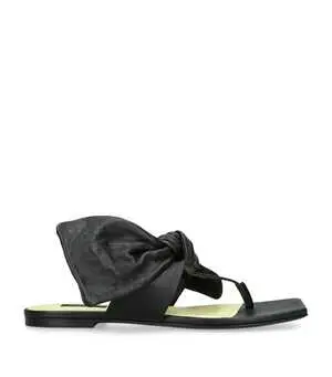 Givenchy Leather Boudoir Bow Sandals - Black