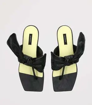 Givenchy Leather Boudoir Bow Sandals - Black