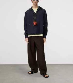 Loewe X Paula's Ibiza Linen-blend Hooded Shirt With Anagram