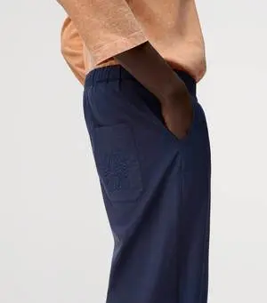 Loewe X Paula's Ibiza Cotton Satin Trousers - Navy