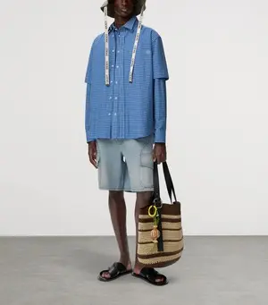 Loewe X Paula’s Ibiza Check Anagram Shirt - Blue