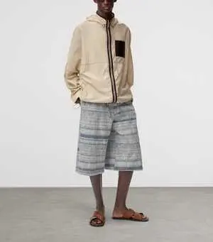 Loewe X Paula's Ibiza Denim Beaded-effect Shorts