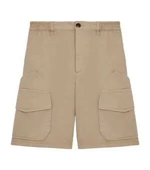 Loewe X Paula's Ibiza Cotton-satin Cargo Shorts - Beige
