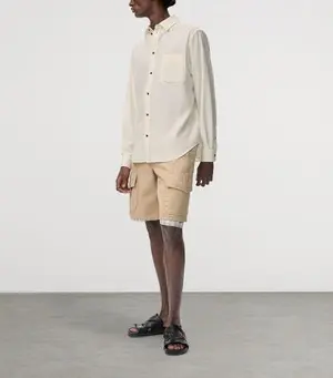 Loewe X Paula's Ibiza Cotton-satin Cargo Shorts - Beige
