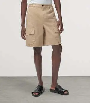 Loewe X Paula's Ibiza Cotton-satin Cargo Shorts - Beige