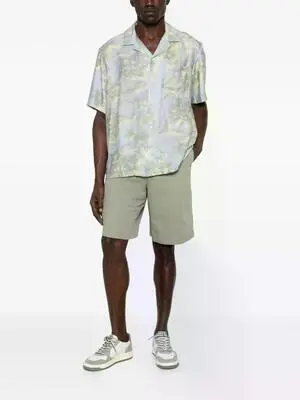 Maison Kitsuné Floral-print Short-sleeve Shirt - Blue
