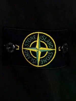 Stone Island Logo-badge Organic Cotton Sweatshirt - Black