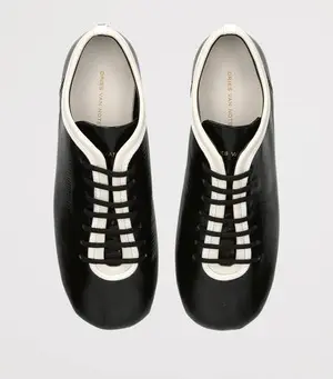 Dries Van Noten Leather Ballerina Sneakers - Black