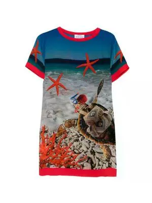 The Artistylist Graphic-print Mini Dress - Blue