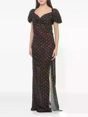 MAR DE MARGARITAS Floral-print Twist-detail Maxi Dress - Black