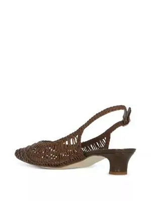 JULIE DEE Woven Slingback Pumps