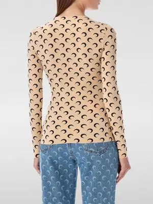 MARINE SERRE Crescent Moon Print Long Sleeve Top - Brown