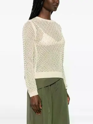 Marella Crystal-embellished Open-knit Sweater