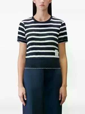 Thom Browne Striped T-shirt With Scalloped Edge