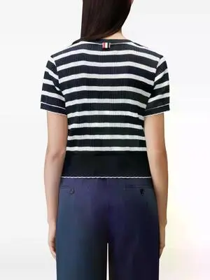 Thom Browne Striped T-shirt With Scalloped Edge