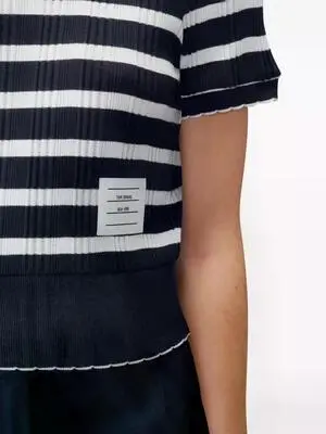 Thom Browne Striped T-shirt With Scalloped Edge