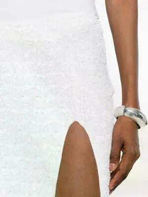 Oseree Sequin-embellished Midi Skirt - White