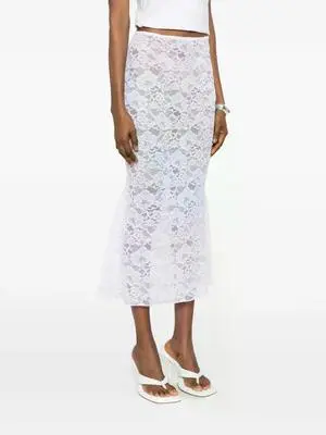 Oseree Lace Midi Skirt