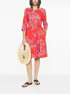 WHYCI Paisley-pattern Belted Mini Dress