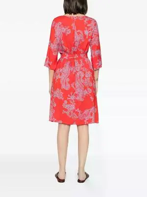 WHYCI Paisley-pattern Belted Mini Dress