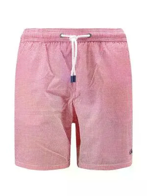 MC2 SAINT BARTH Gingham Check Swim Shorts - Red