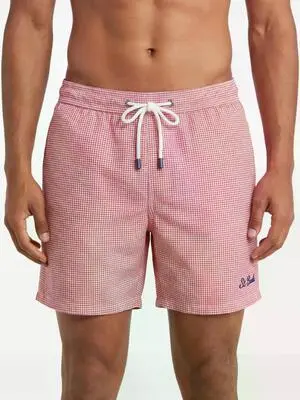 MC2 SAINT BARTH Gingham Check Swim Shorts - Red