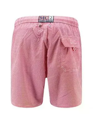 MC2 SAINT BARTH Gingham Check Swim Shorts - Red