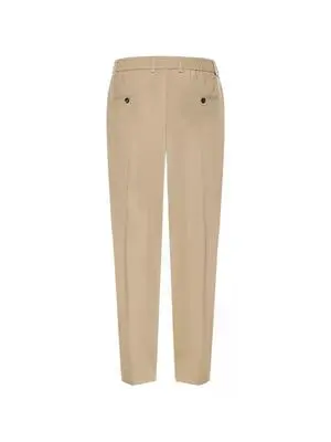 BE ABLE Pleated Trousers With Elasticated Waistband - Neutrals