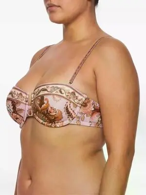 Zimmermann Aster Floral-print Balconette Bikini Top - Pink