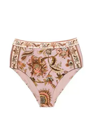 Zimmermann Aster Floral-print Bikini Bottom - Pink