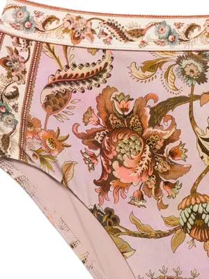 Zimmermann Aster Floral-print Bikini Bottom - Pink