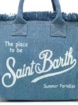 MC2 SAINT BARTH Frayed-edge Tote Bag - Blue