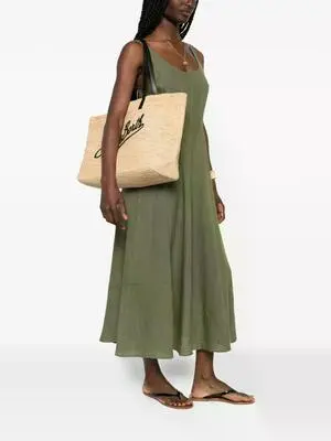 MC2 SAINT BARTH Logo-embroidered Raffia Tote Bag - Neutrals