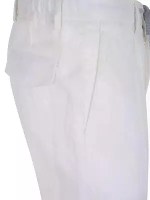 BARBA NAPOLI Linen Trousers With Drawstring Waist - White