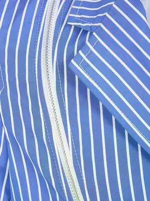 Comme Des Garçons Stripe-pattern Zip-detail Suit Jacket